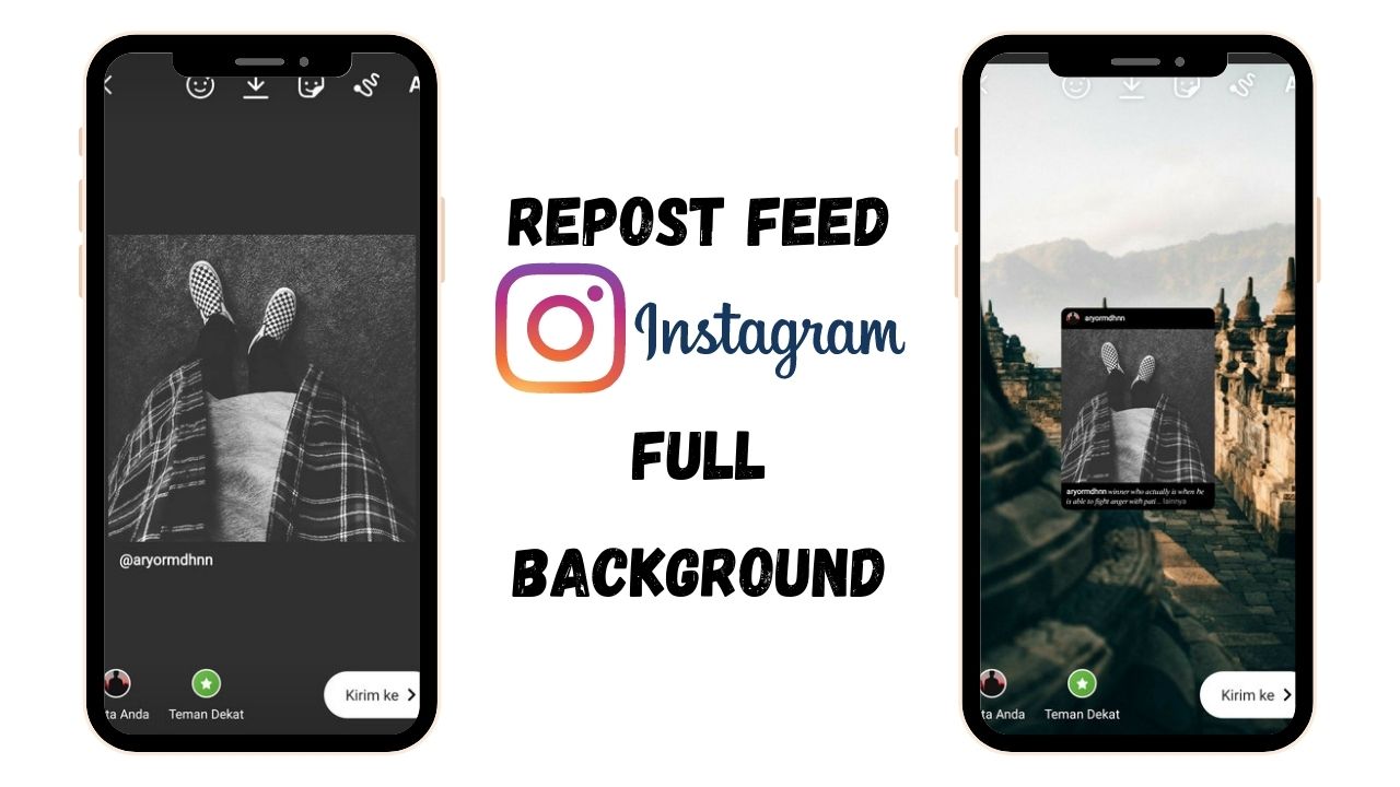 Cara Membuat Repost Feed Instagram Dengan Full background - Inwepo