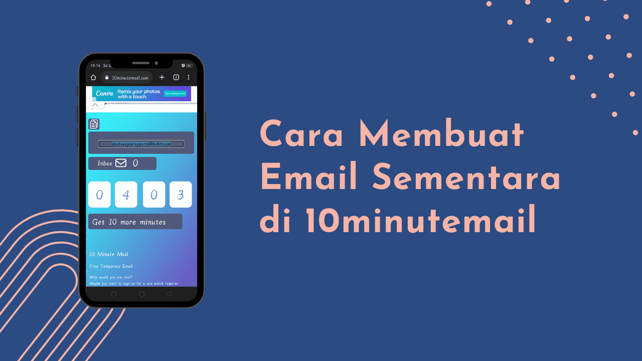 Cara Membuat Email Sementara di 10MinuteMail - Inwepo